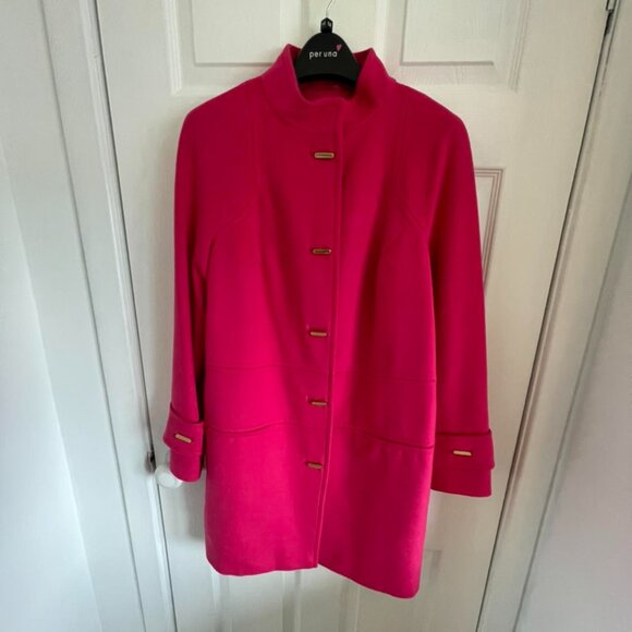 per una | Jackets & Coats | Pea Coat Long Pink | Poshmark